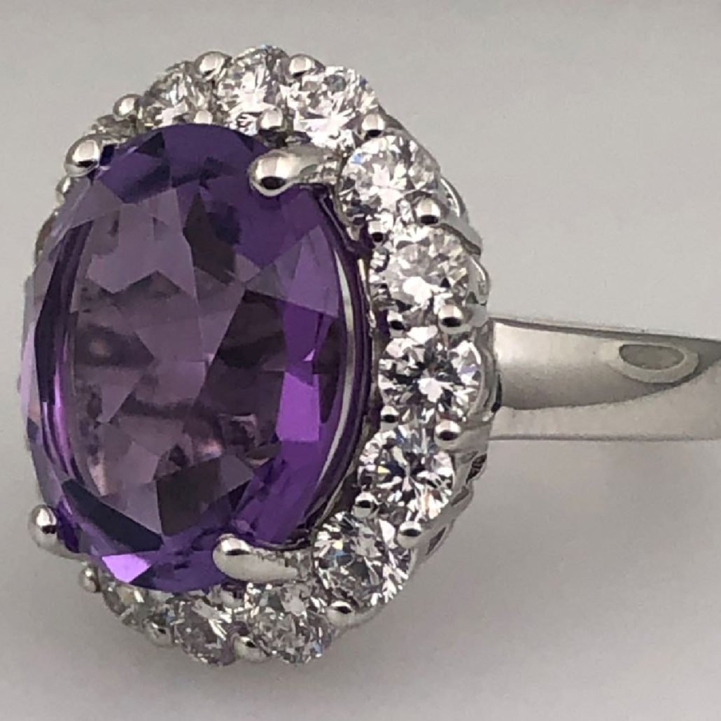 Amethyst & Diamond Cocktail Ring 7616-13 | Grants Jewelry
