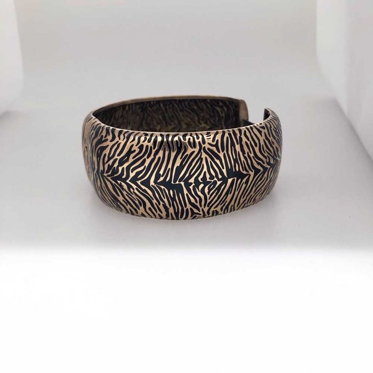 Pink Gold and Enamel Tiger Cuff Bracelet 1902-53 | Grants Jewelry