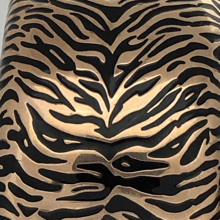 Pink Gold and Enamel Tiger Cuff Bracelet 1902-53 | Grants Jewelry