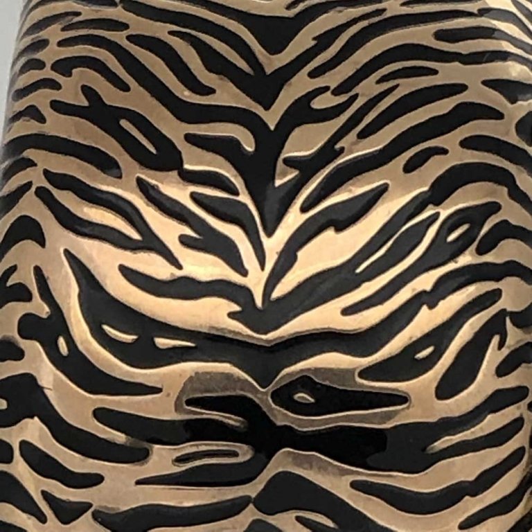 Pink Gold and Enamel Tiger Cuff Bracelet 1902-53 | Grants Jewelry